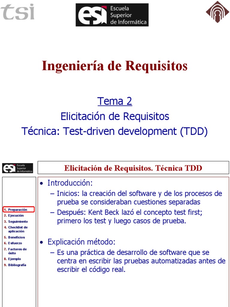 Modelo Tema 2. Elicitación de Requisitos - Técnicas (1) | PDF | Desarrollo guiado por pruebas ...
