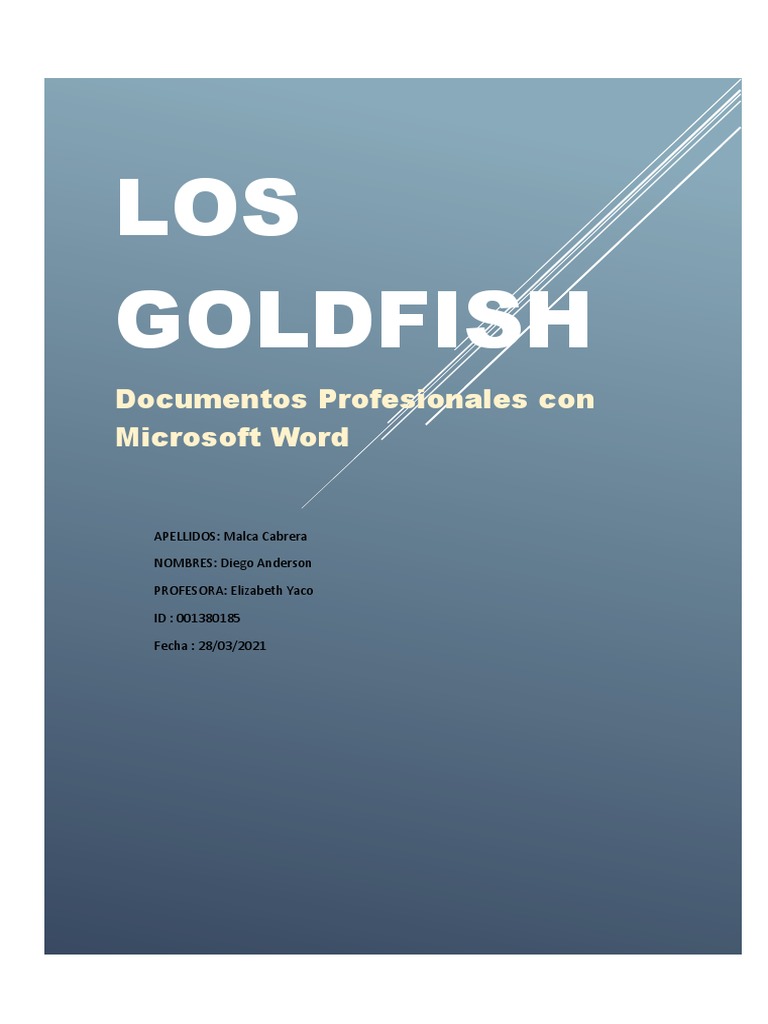 Elaboracion de Un Documento Acerca de Los Goldfish | PDF | Pescado