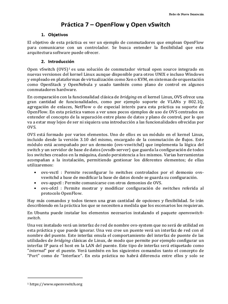 Guía 2. OpenFlow y OpenSwitch | PDF | Conmutador de red | Protocolos de red
