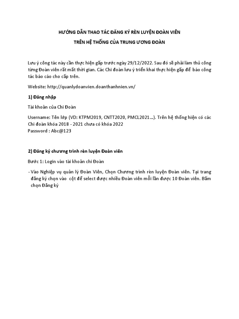 Huong-dan-ren-luyen-doan-vien-Chi-doan | PDF