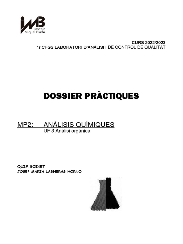 Dossier Pràctiques MP02 UF3 Anàlisi Orgànica | PDF