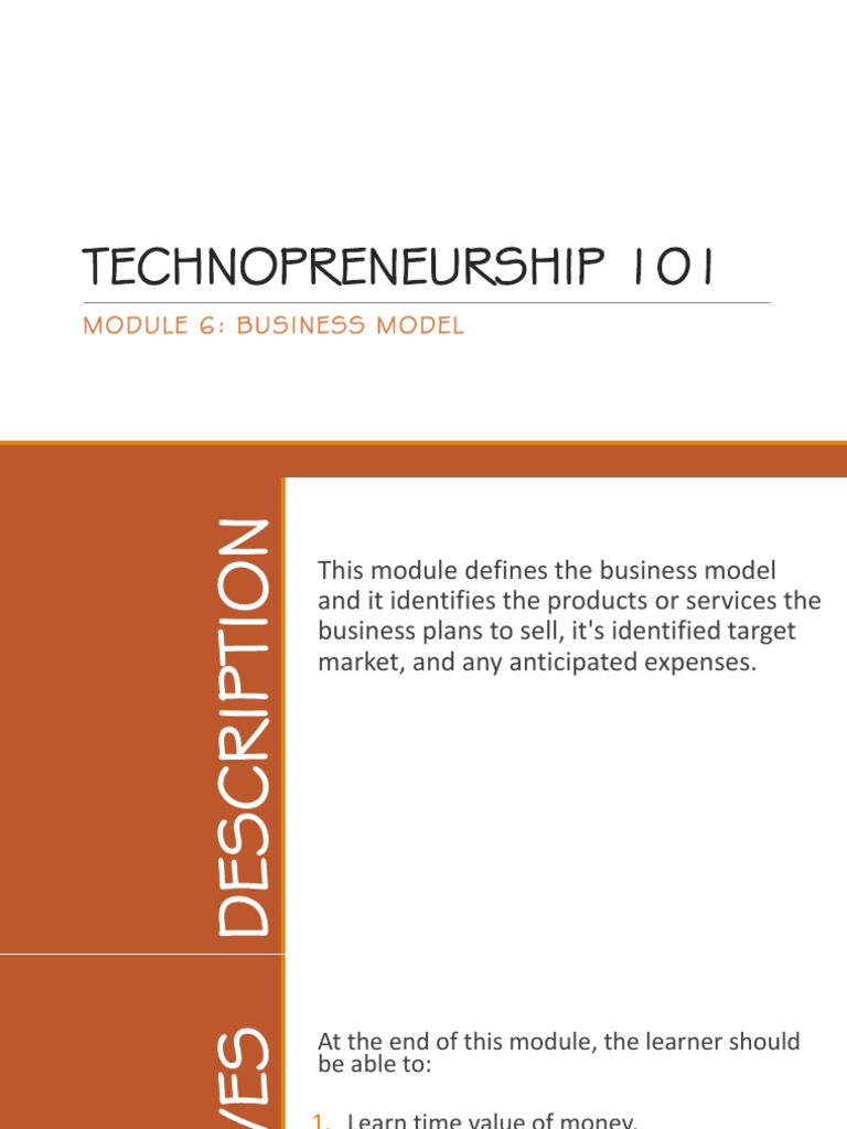Technopreneurship 101: Module 6: Business Model | PDF | Pricing | E Commerce