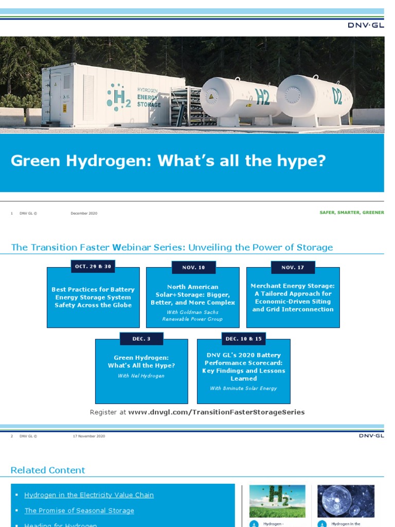 DNV GL Transition Faster Webinar Series - Green Hydrogen | PDF ...