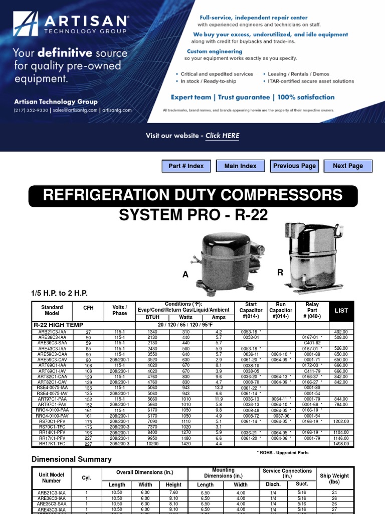 Copeland r22 Datasheet | PDF