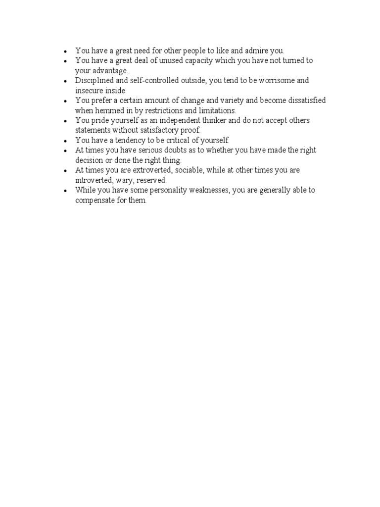 Psychology Personality Inventory | PDF