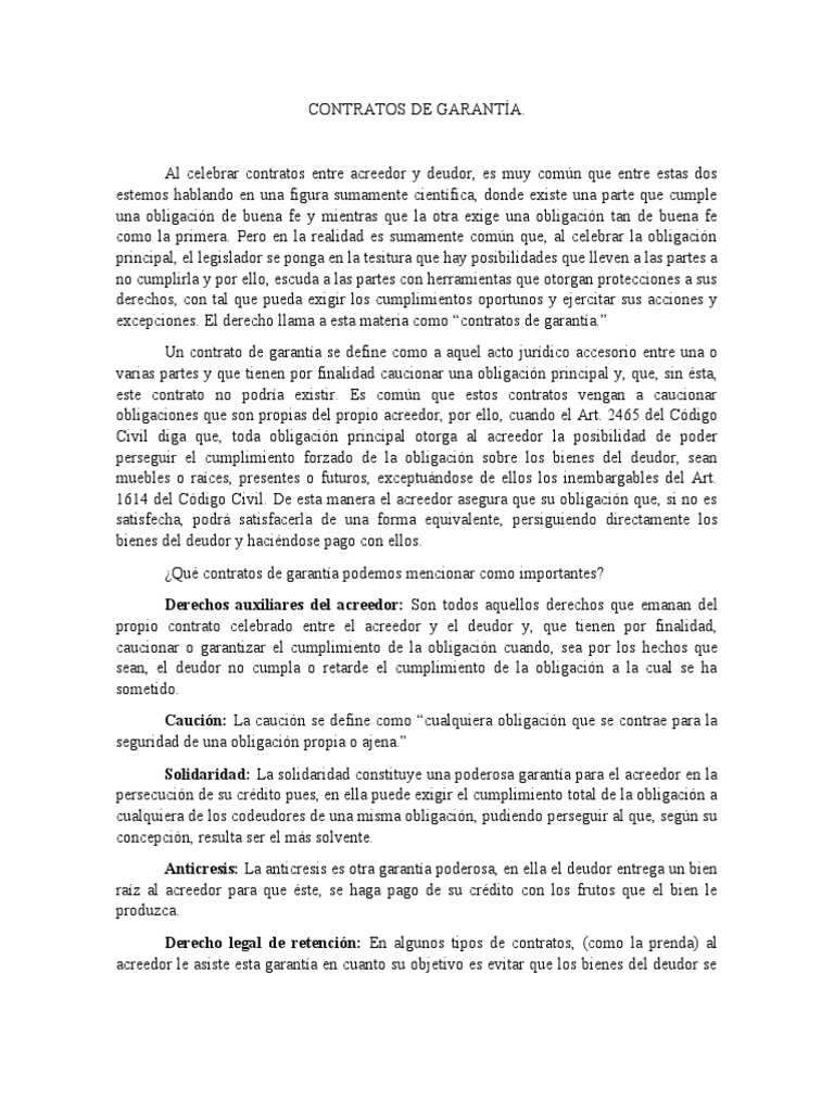 Contratos de Garantía | PDF | Pagos | Garantía