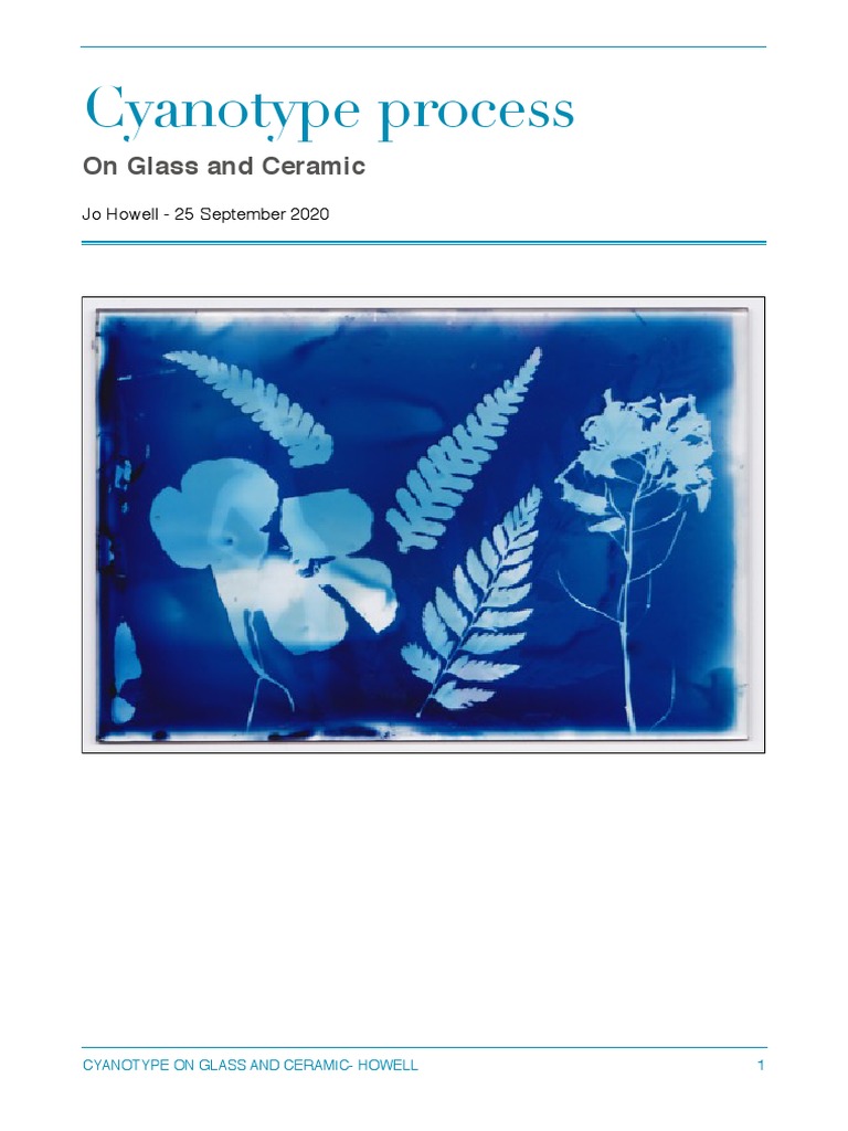 Cyanotype On Glass and Ceramic | PDF | Glasses | Water