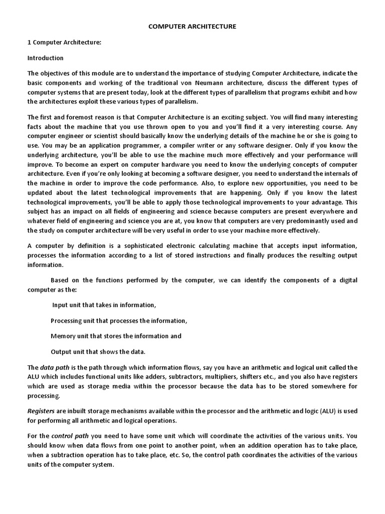 Understanding Computer Architecture Basics | PDF | Computer Data Storage | Central Processing Unit