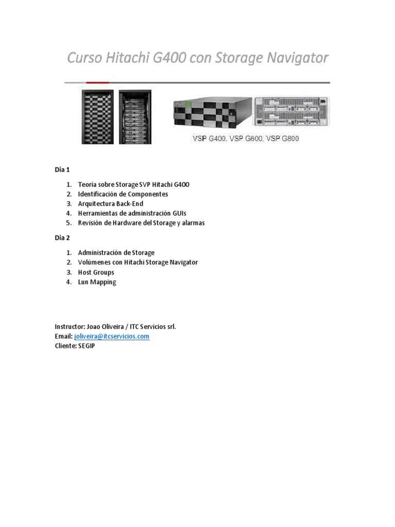 Curso Hitachi G400 Con Storage Navigator | PDF