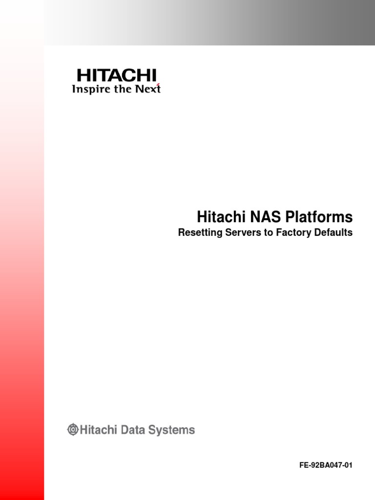 Fe-92ba047-01 Reseting HNAS | PDF | Booting | Computer File