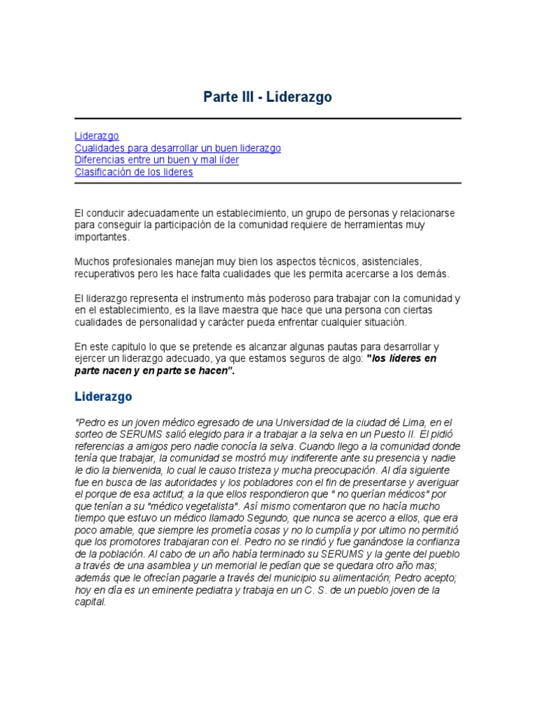 Liderazgo | PDF | Planificación | Liderazgo