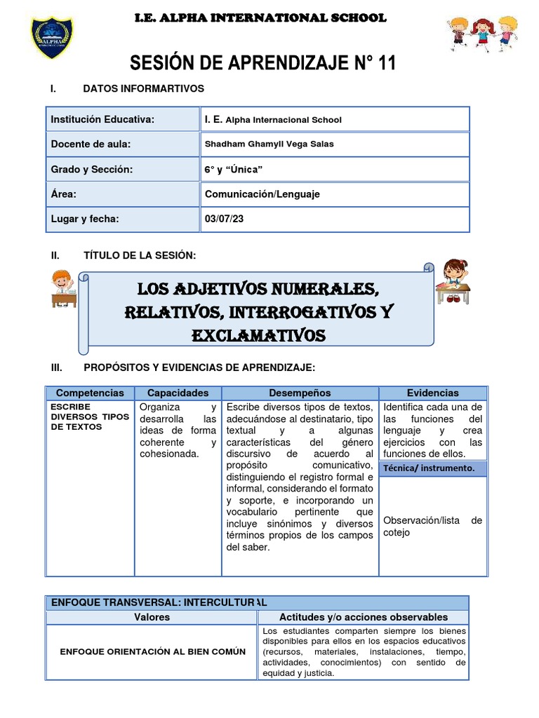 Lenguaje 11 (Los adjetivos numerales, relativos, interrogativos y ...