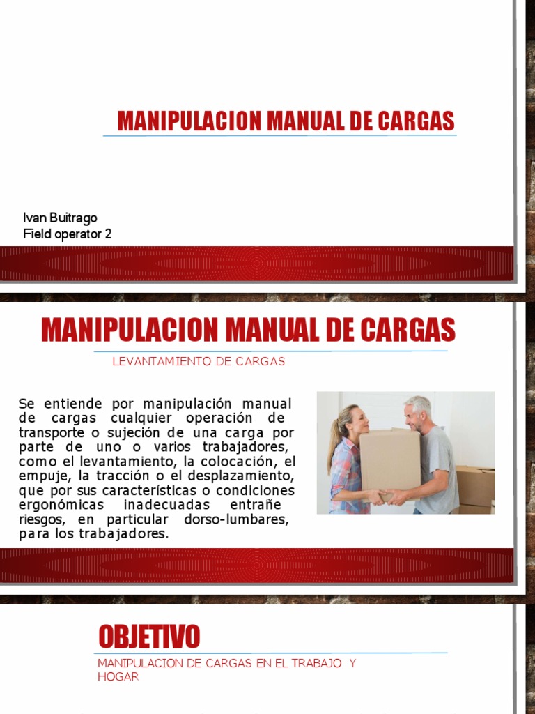 Levantamiento Manual de Cargas | PDF | La columna vertebral | Dolor lumbar
