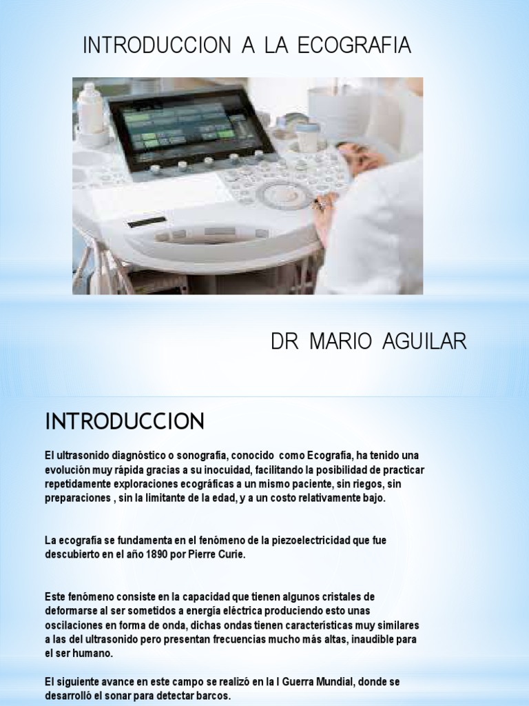 Introducción A La Ecografía | PDF | Ultrasonido | Ultrasonido médico