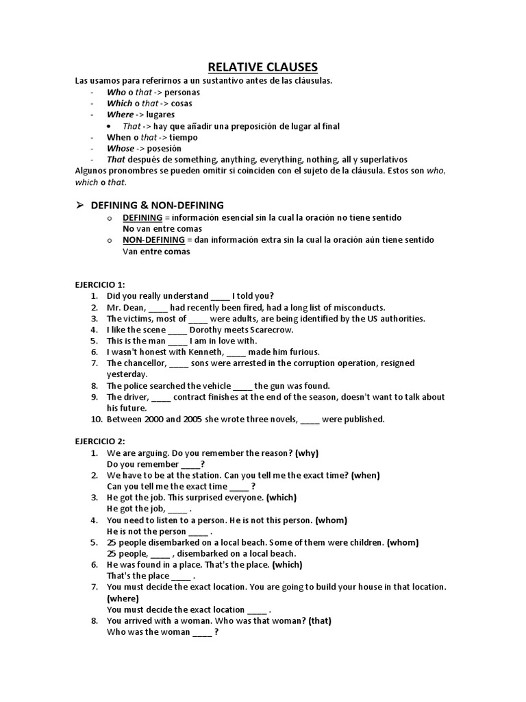 Relative Clauses | PDF
