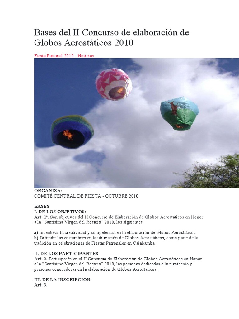 Base de Concurso Globos | PDF