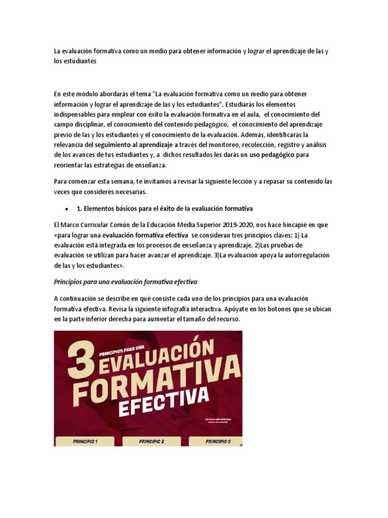 La Evaluación Formativa | PDF | Evaluación | Enseñando