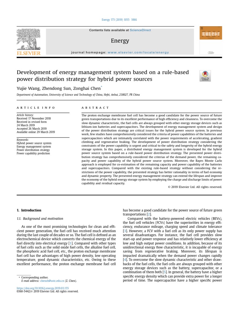 Development of Energy Management System Based On A Rule-Based Power Distribution Strategy For ...