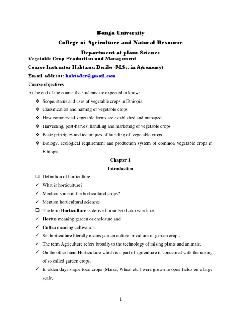 Vegetable Crop Production Overview | PDF | Vegetables | Horticulture