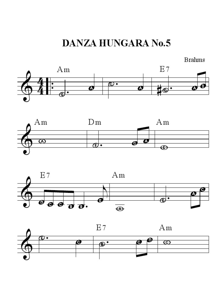Brahms - Danza Húngara Nro 5 | PDF