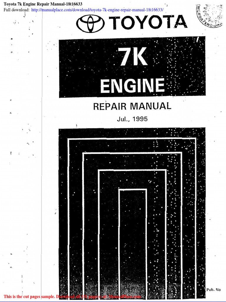Toyota 7k Engine Repair Manual 18t16633 | PDF | Fuse (Electrical ...