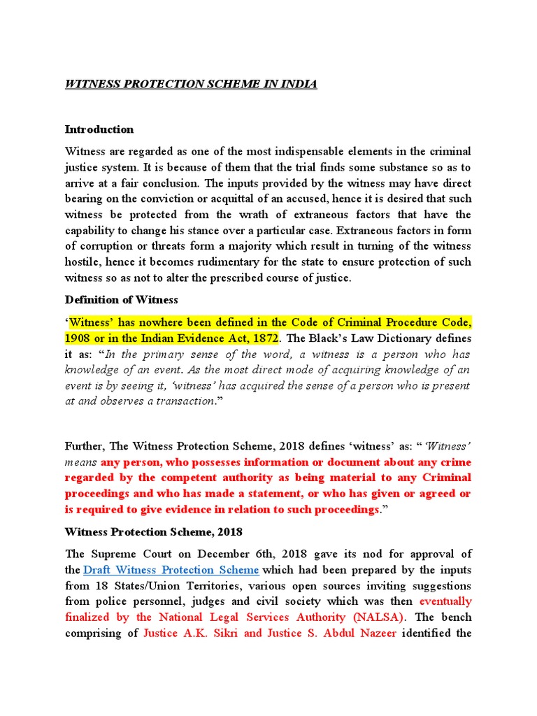 4b Witness Protection Scheme Evidence | PDF | Witness | Supreme Court Of India