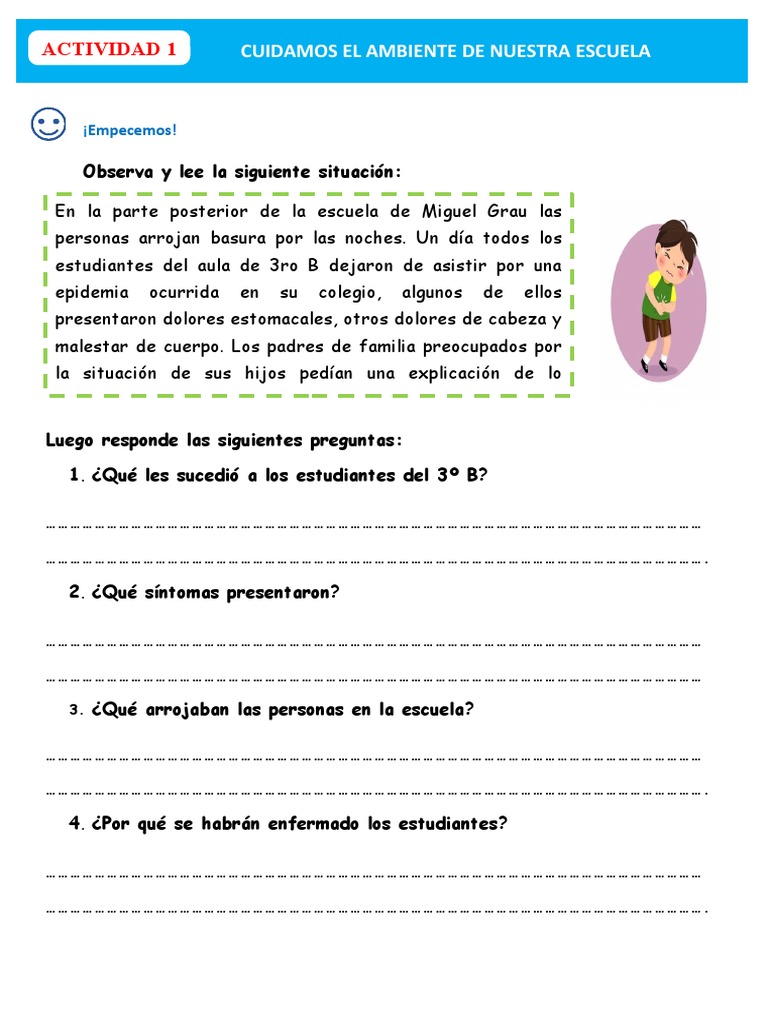 D1 A2 FICHA PS. Cuidamos El Ambiente de Nuestra Escuela | PDF | Reciclaje