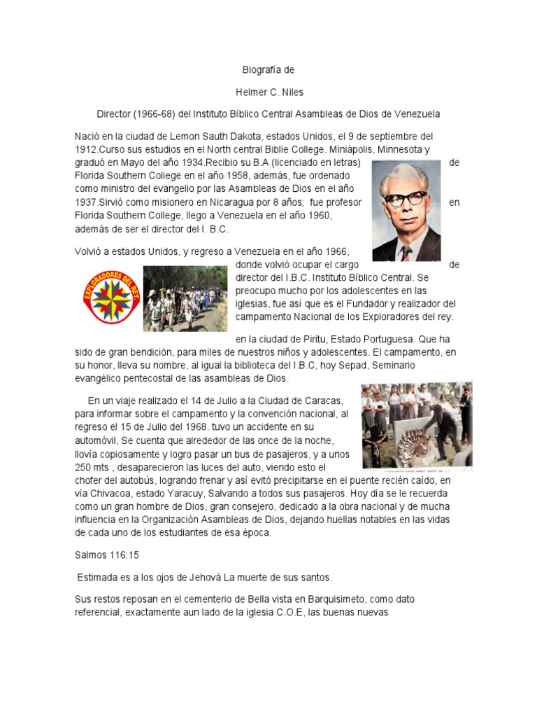Biografía de Elmer Niles | PDF | Religión y espiritualidad | Ciencias ...