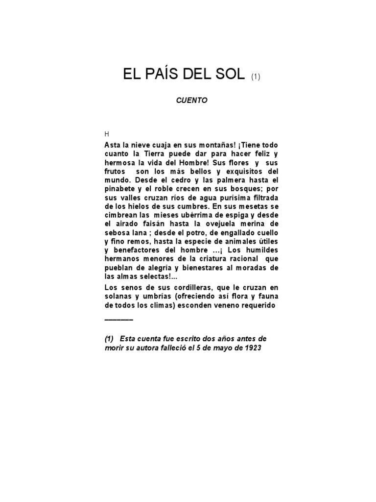 EL PAÍS DEL SOL Alejandro Ledezma | PDF