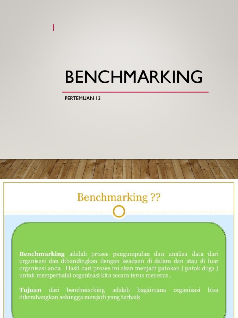 Pertemuan 13 Benchmarking | PDF