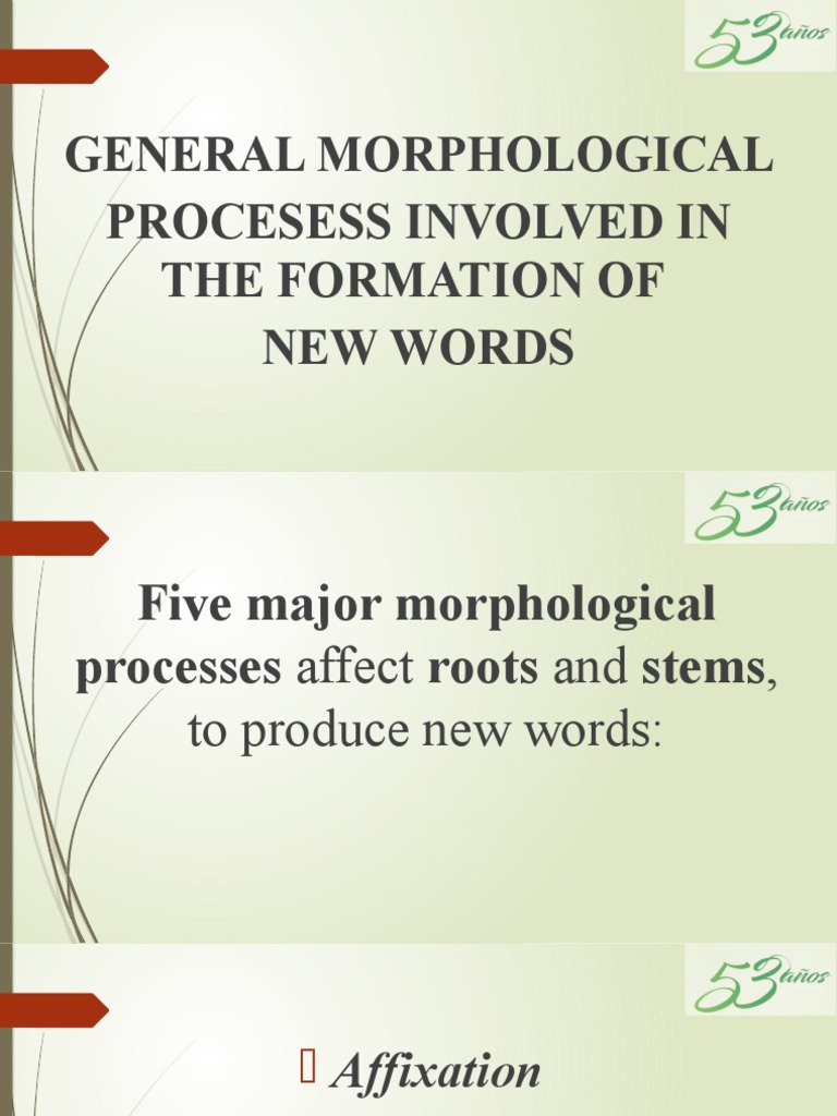 Morphological Processes Involved in the Creation of New Words ...