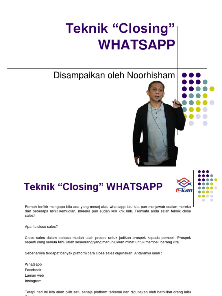 Teknik Closing Efektif di WhatsApp | PDF | Karier & Perkembangan | Pengembangan Diri