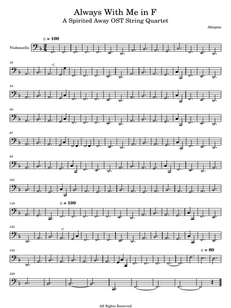 Always With Me in F String Quartet | PDF | Classical Music Groups