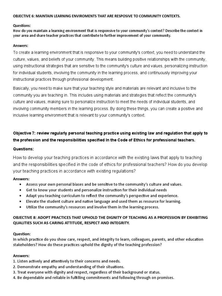 TRF Questions and Answers | PDF | Teachers | Learning