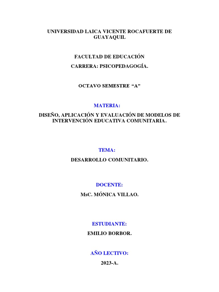 12 Pasos en El Proceso Del Desarrollo Comunitario. | PDF