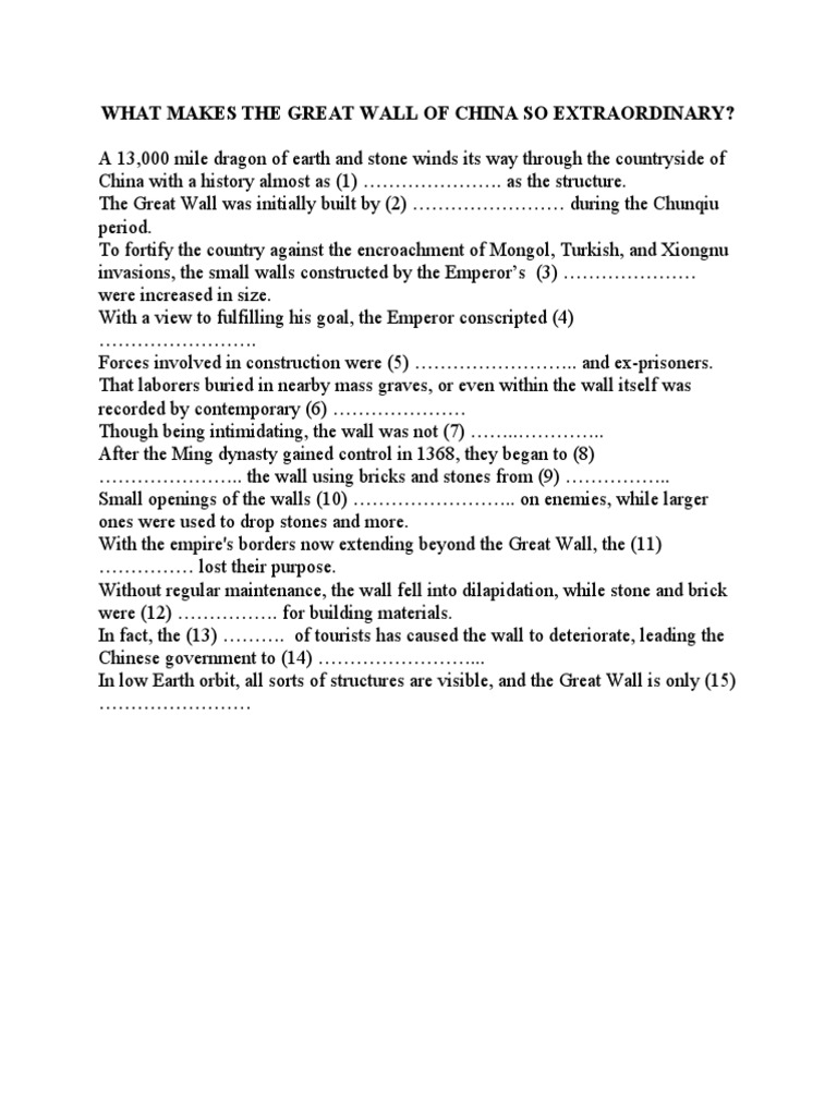 What Makes The Great Wall of China So Extraordinary | PDF