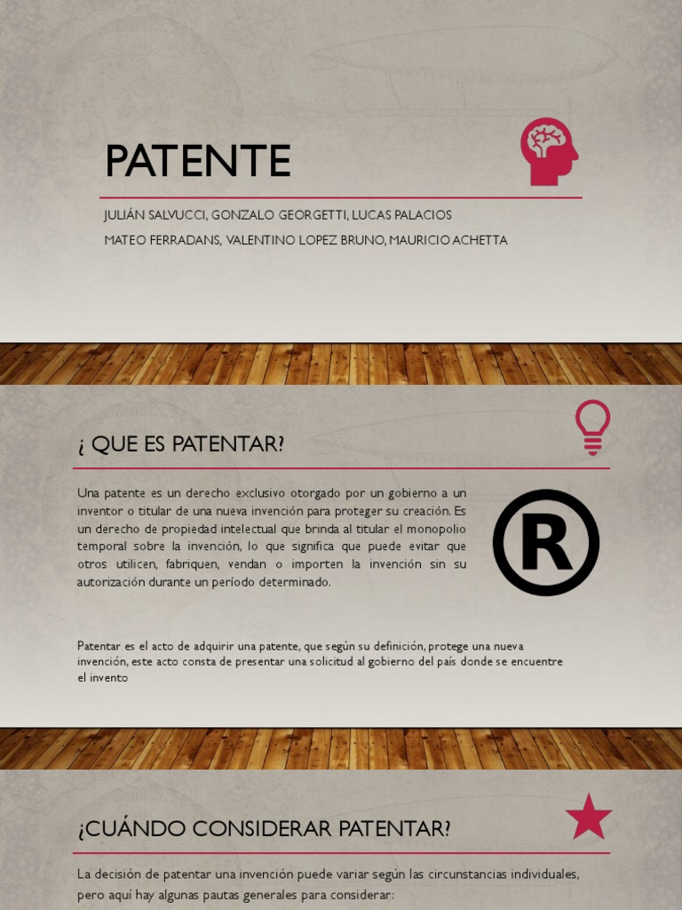 Patente | Descargar gratis PDF | Patentar | Propiedad intelectual