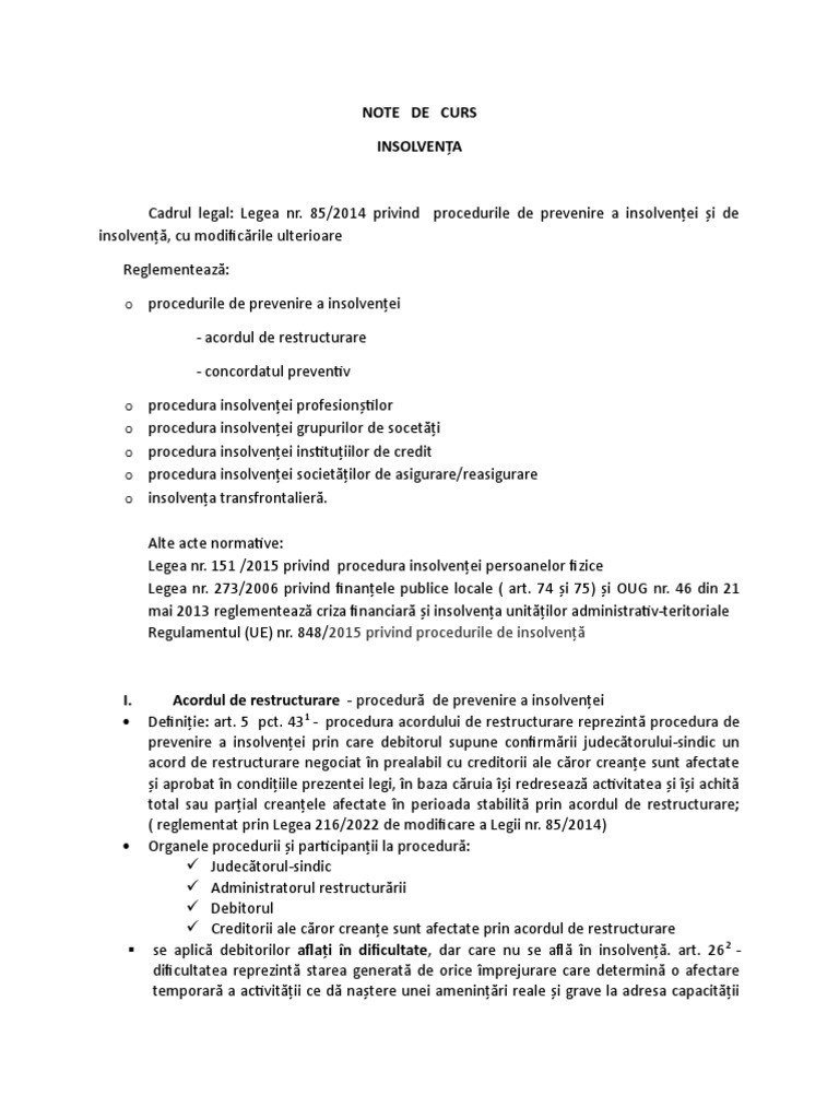 Curs 13 Insolv | PDF