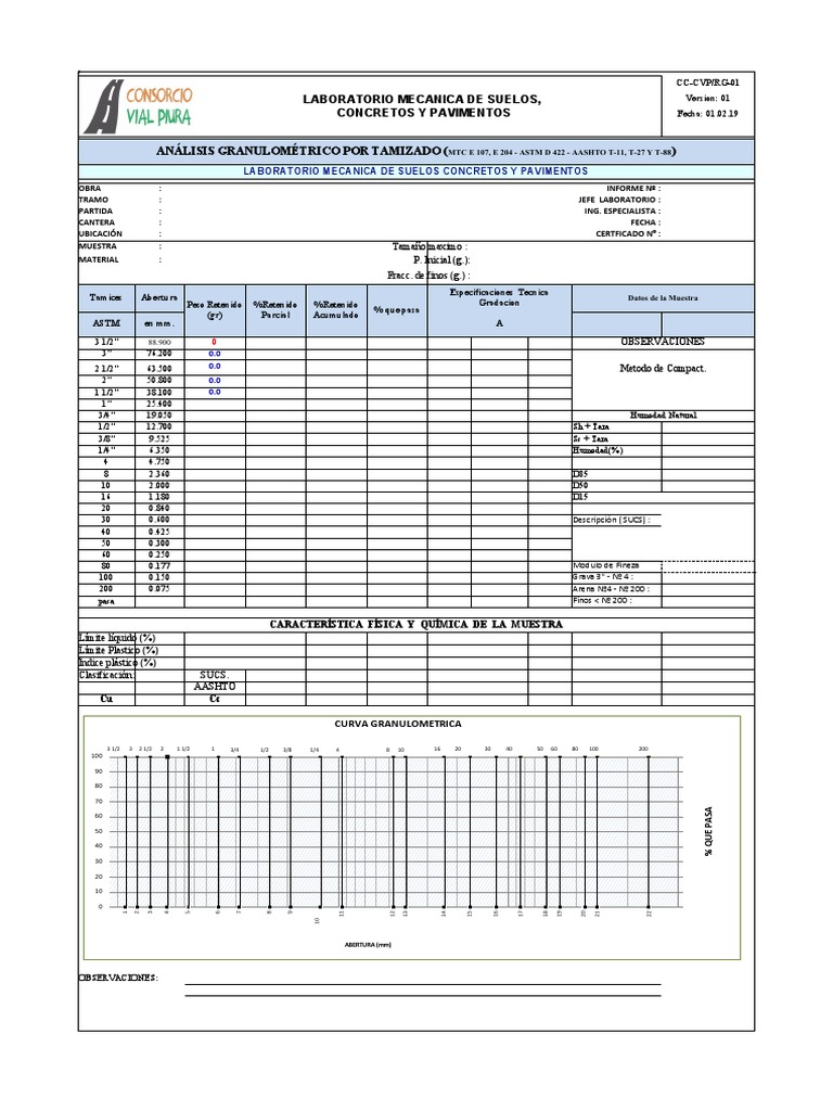 CC - cvp-RG-01 Analisis Granulométrico Por Tamizado Suelos Vs 01 | PDF | Geomorfología | Ciencia ...