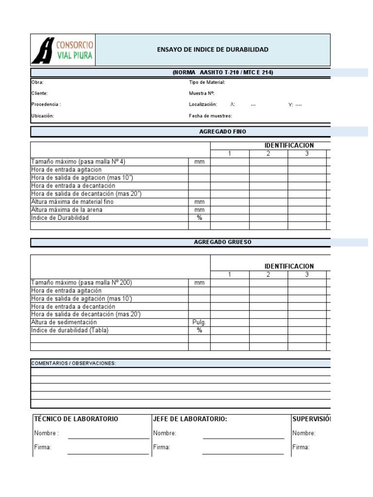 CC - cvp-RG-38 Ensayo de Indice Durabilidad vs.01 | PDF CC - cvp-RG-38 Ensayo de Indice Durabilidad vs.01 | PDF