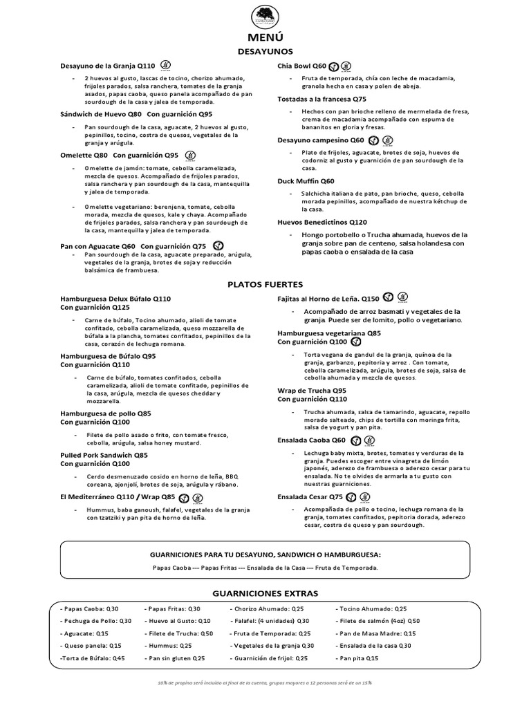 Menú | PDF | Hamburguesas | ensalada