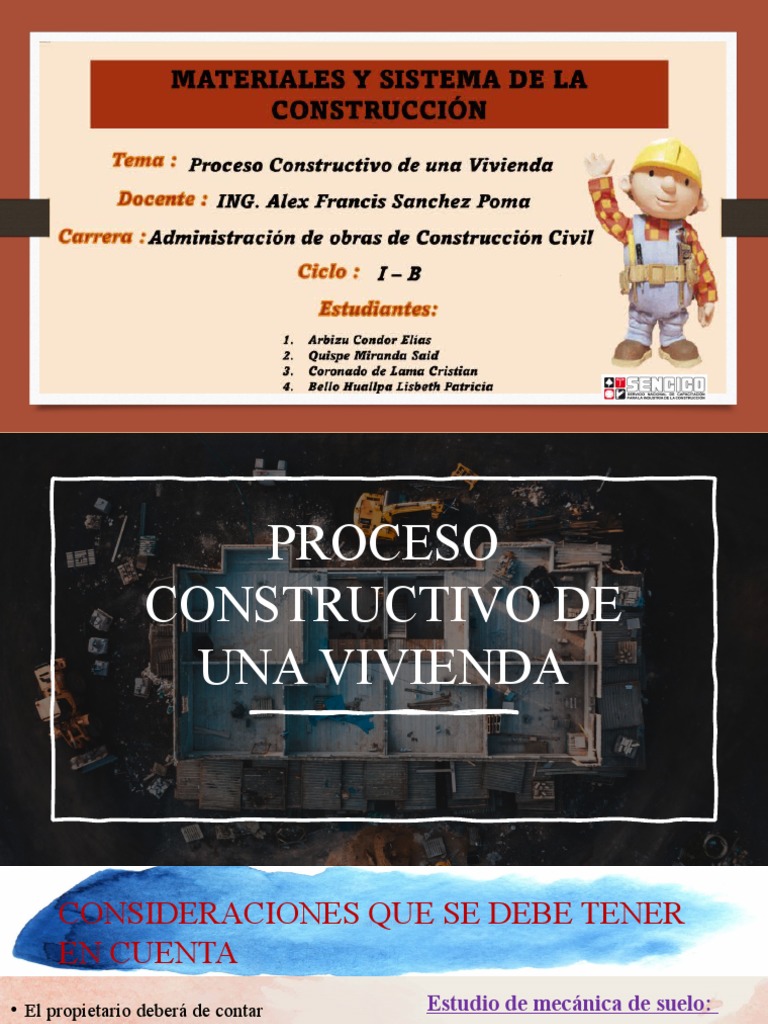 Proceso Constructivo de Una Vivienda | PDF | Fundación (Ingeniería ...