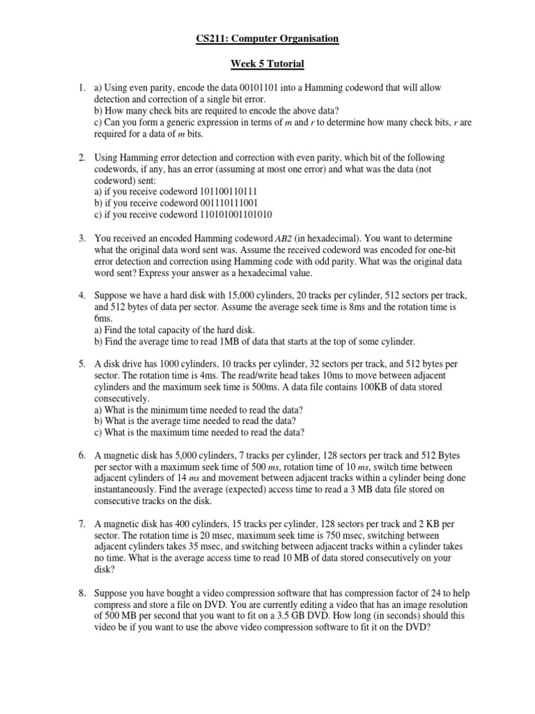 Week 5 Tutorial | PDF | Computer Hardware | Data Management