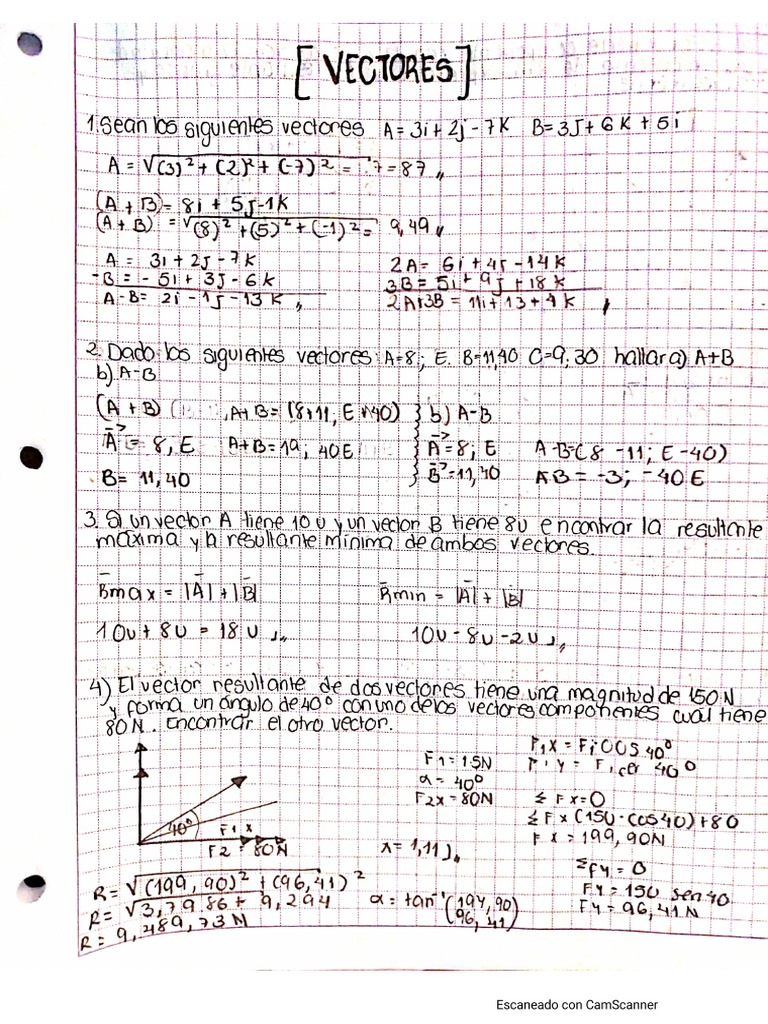 Práctico #3 Vectores | PDF