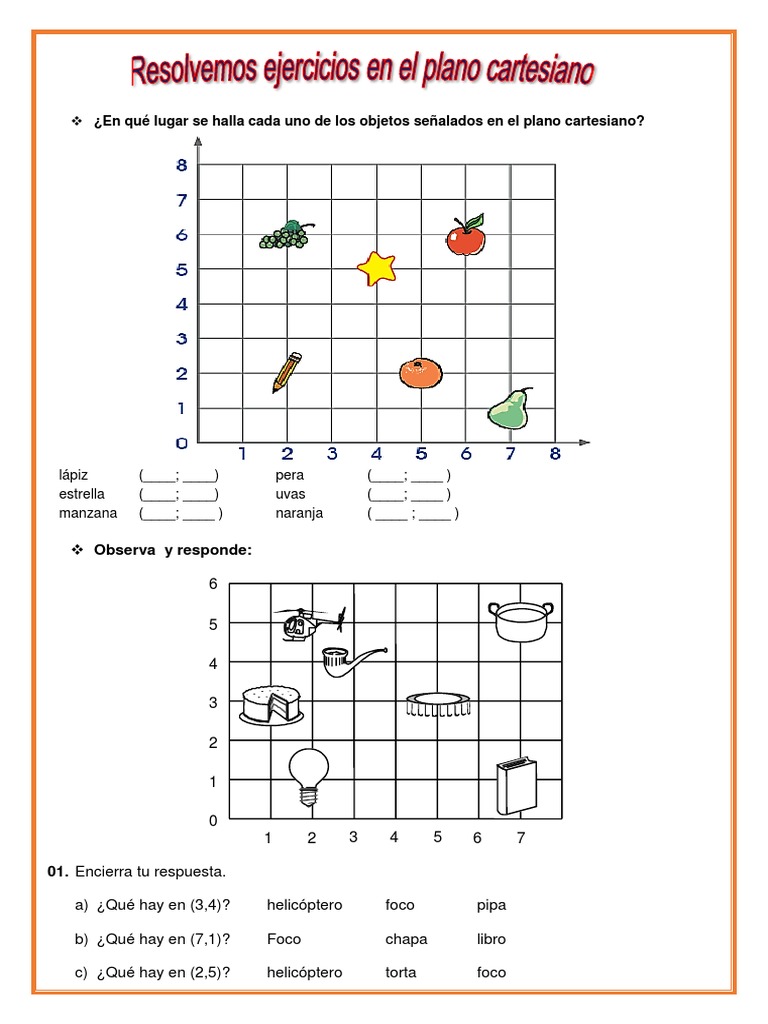 Actividades de Pares Ordenados para Niños | PDF | Geometría Elemental ...