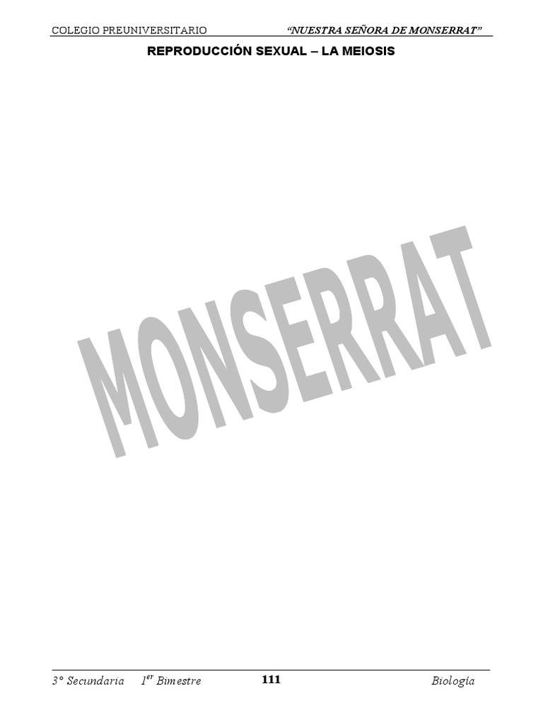 Reproducción Sexual La Meiosis Pdf Mitosis Sexo