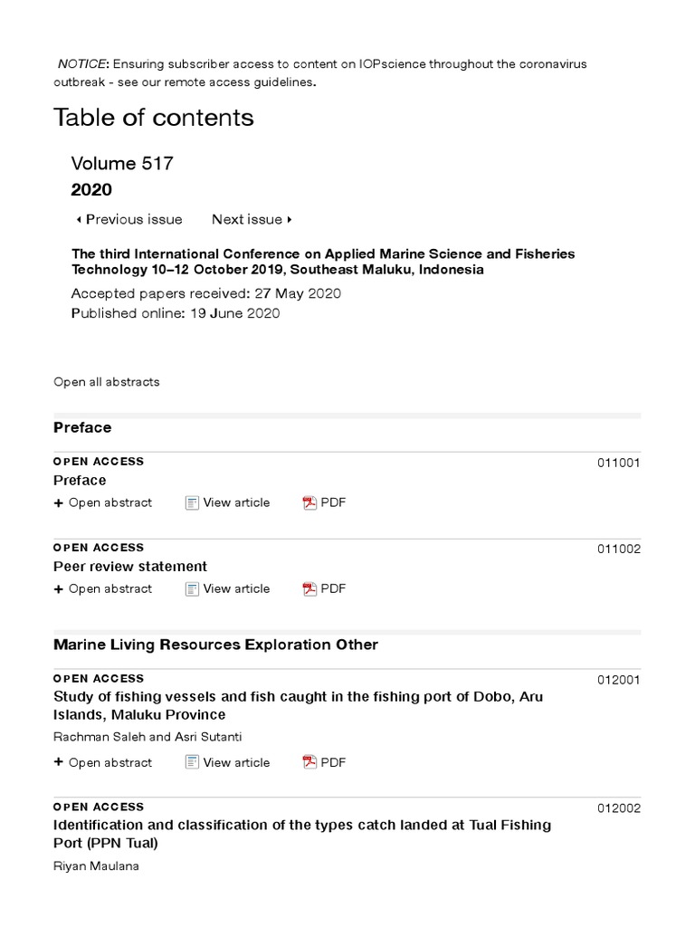 Marine Science Conference Proceedings | PDF