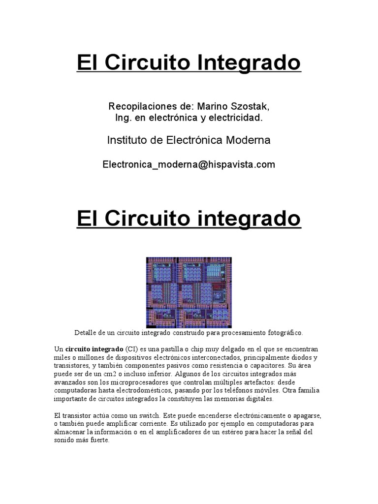 Tema 3 - Circuitos Integrados | PDF | Circuito integrado | Fabricación de dispositivos ...