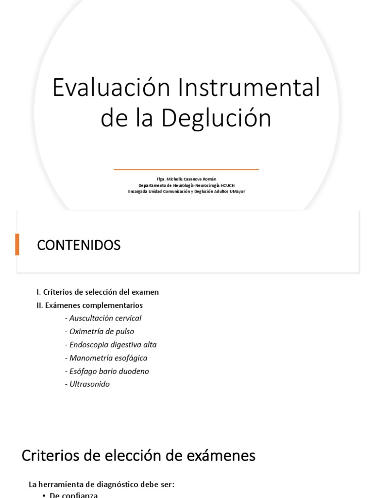 Evaluación Instrumental de La Deglución | Descargar gratis PDF | Esófago | Medicina CLINICA