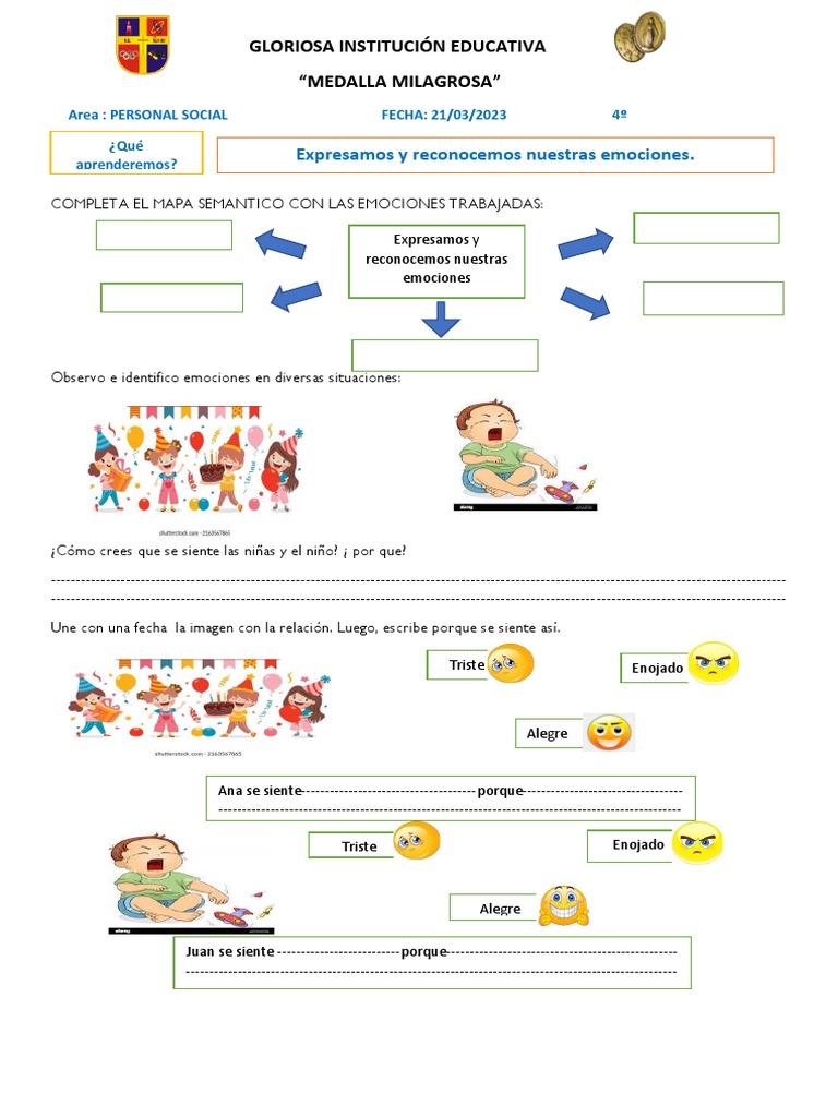 Expresamos nuestras emociones 4º | PDF | Las emociones | Sicología